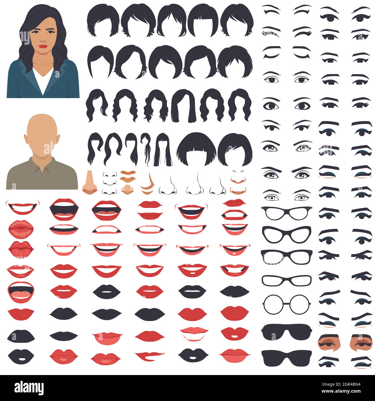 woman face parts Stock Vector Image & Art - Alamy