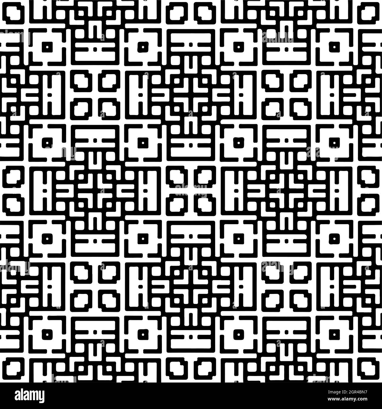 Seamless vector pattern in geometric ornamental style. Black pattern ...