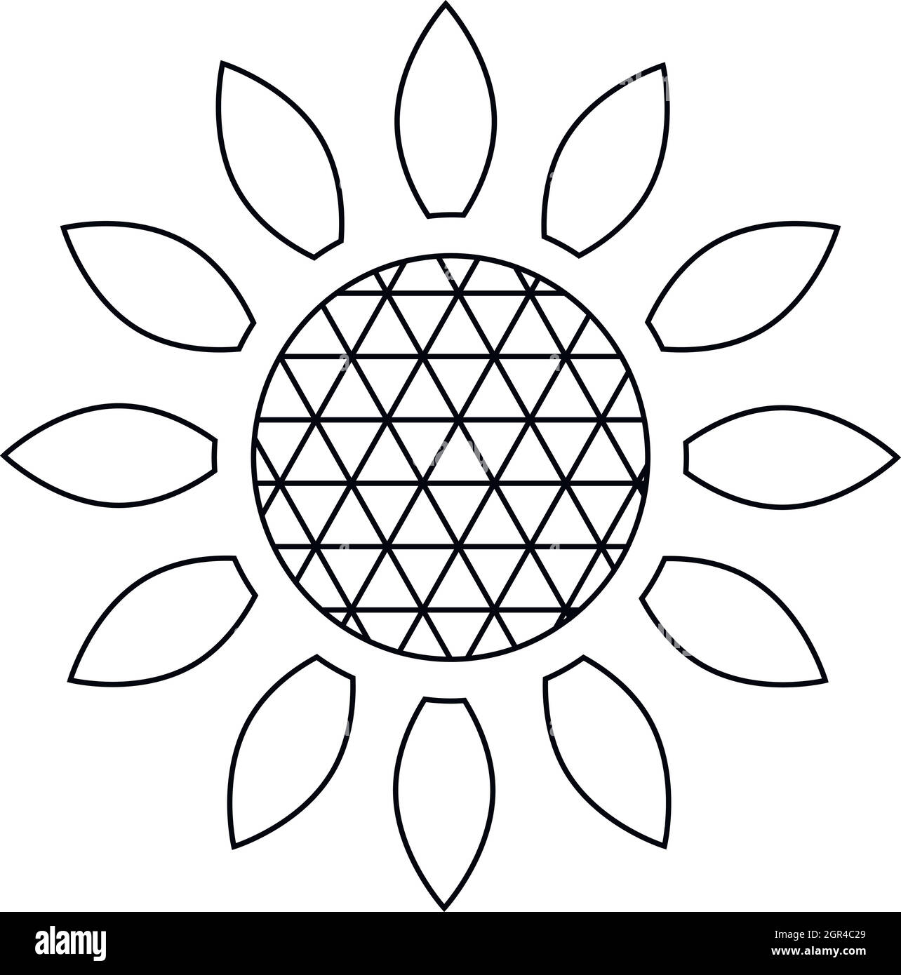 Sunflower icon, outline style Stock Vector Image & Art - Alamy