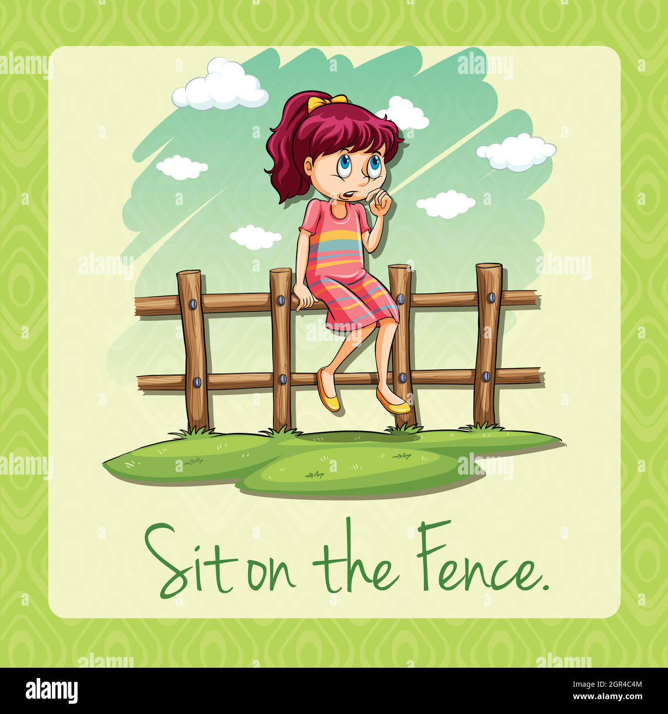 Sitting on the fence Stock Vector Images - Alamy