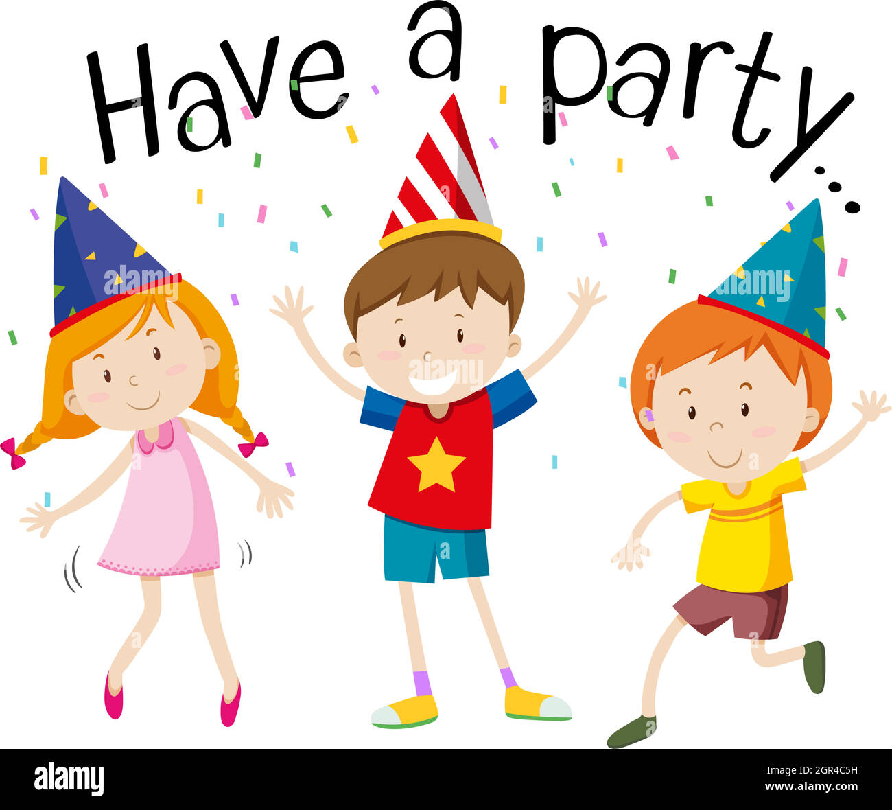 Happy kids at the party Stock Vector Image & Art - Alamy