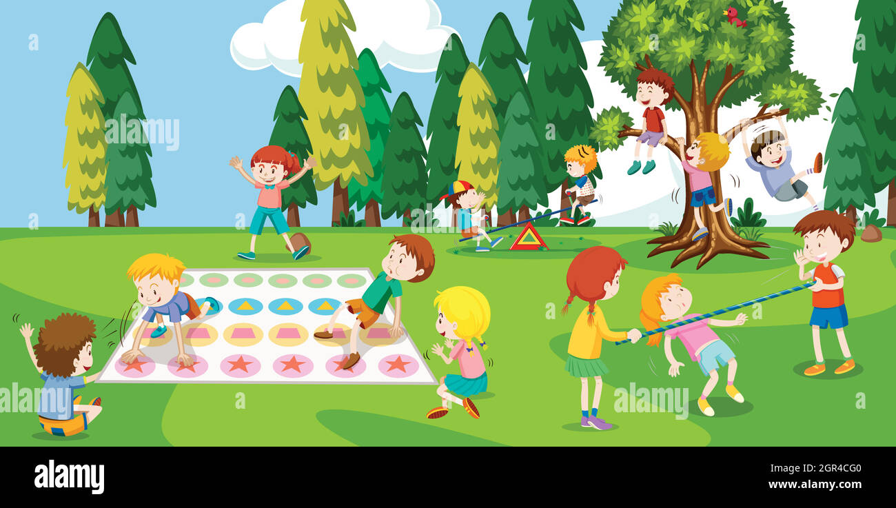 Children Playing at the Park Stock Vector Image & Art - Alamy