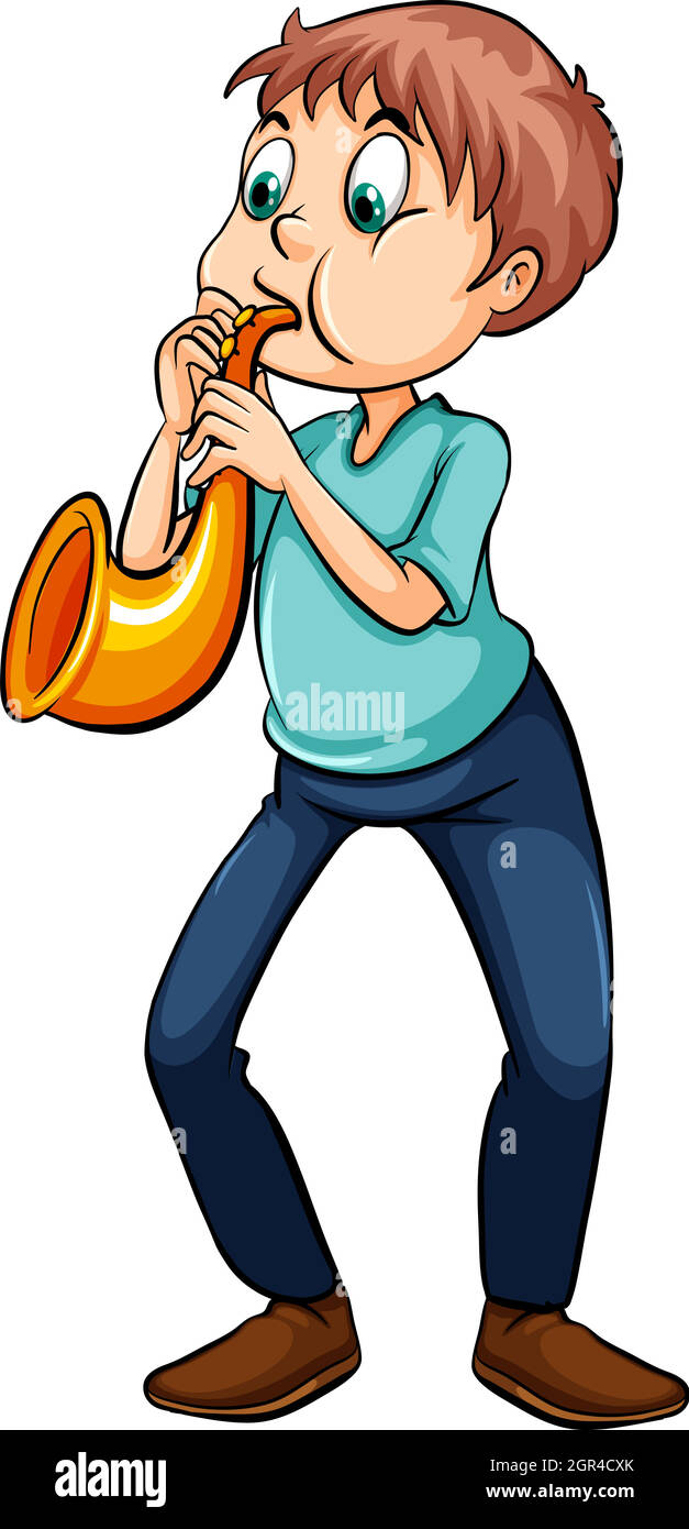 Man playing with the trumpet Stock Vector Image & Art - Alamy