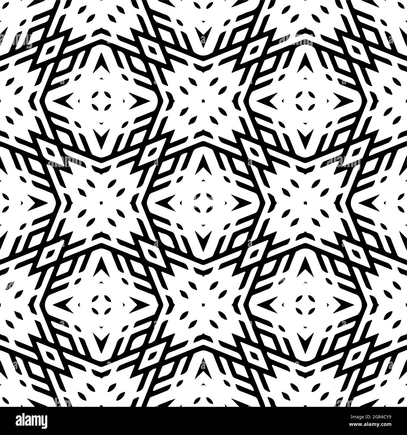 Seamless vector pattern in geometric ornamental style. Black pattern ...
