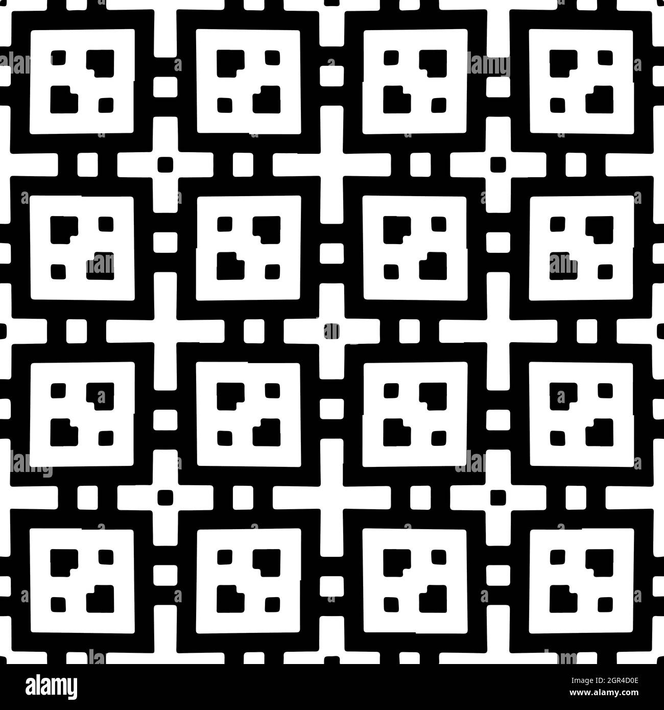 Seamless vector pattern in geometric ornamental style. Black pattern ...