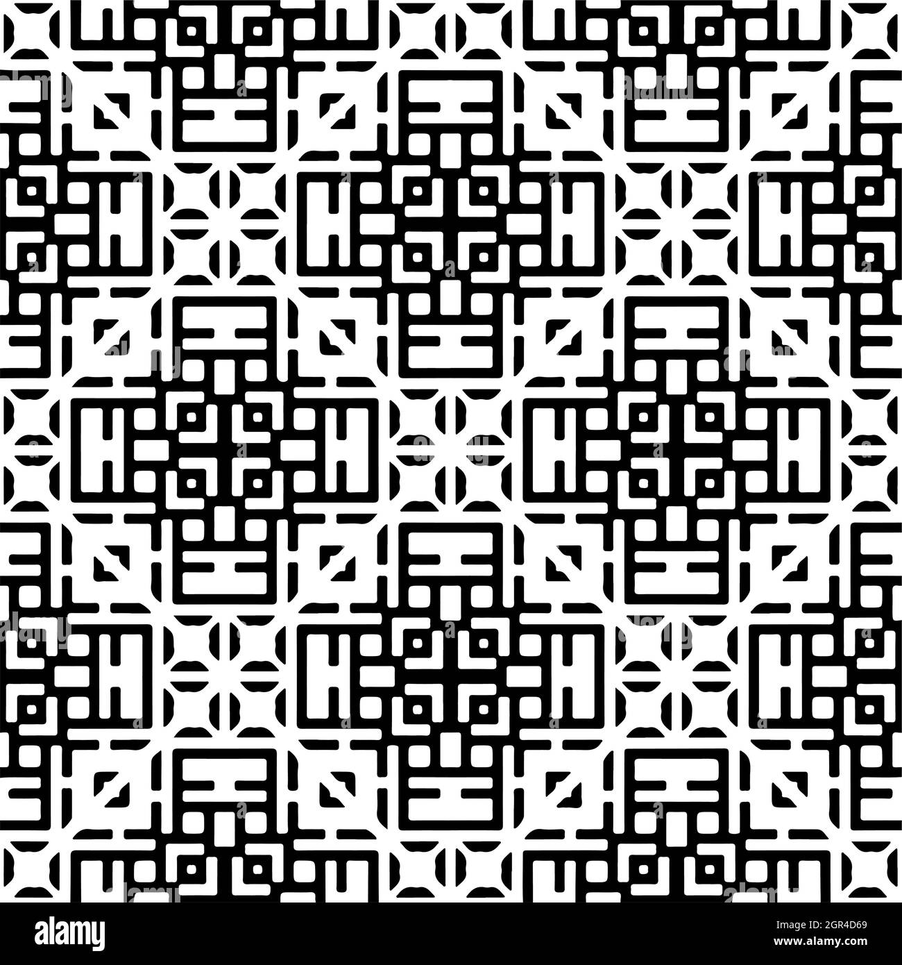 Seamless vector pattern in geometric ornamental style. Black pattern ...