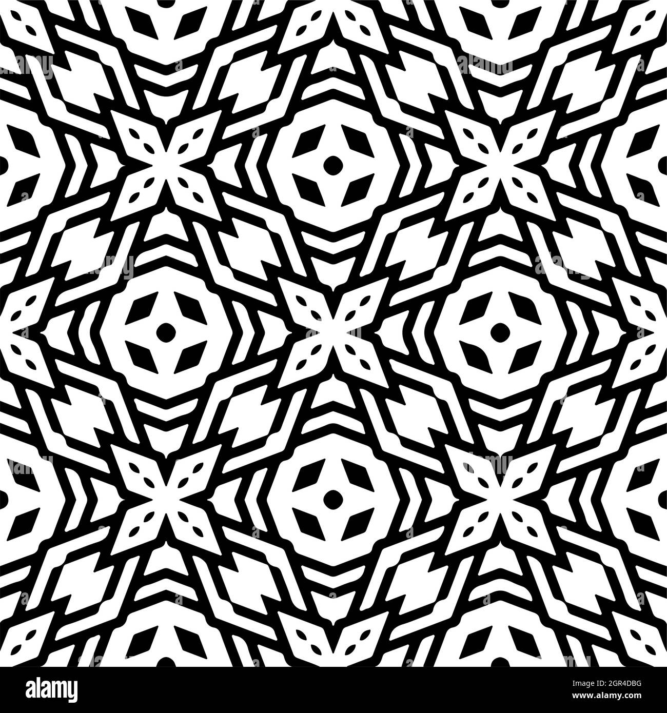 Seamless vector pattern in geometric ornamental style. Black pattern ...