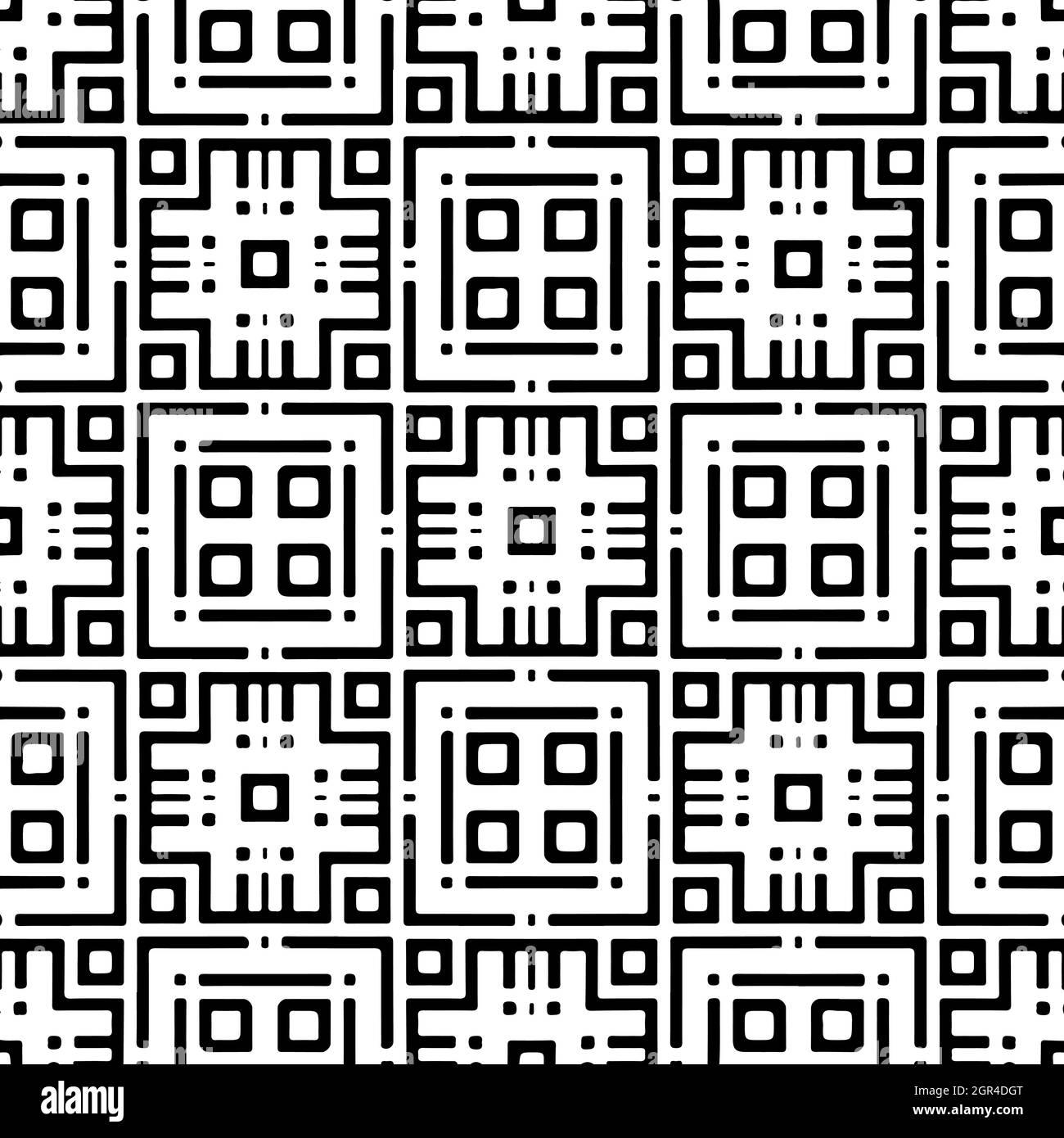 Seamless vector pattern in geometric ornamental style. Black pattern ...