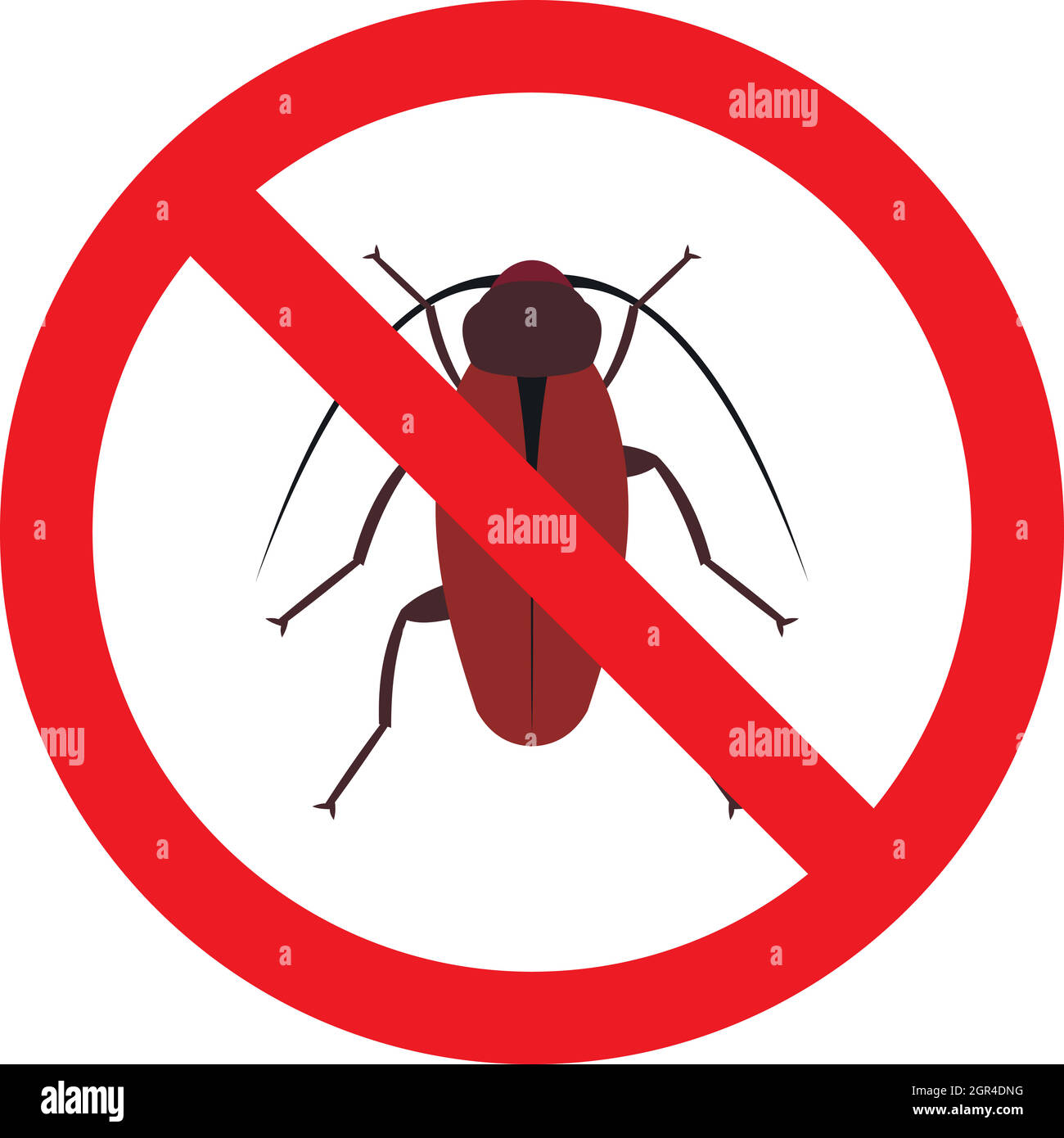 Prohibition sign bugs icon, flat style Stock Vector Image & Art - Alamy