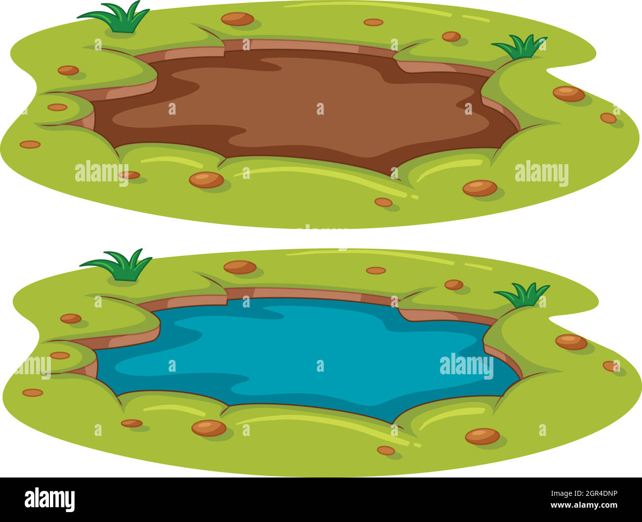 Beautiful small lake pond Stock Vector Images - Alamy