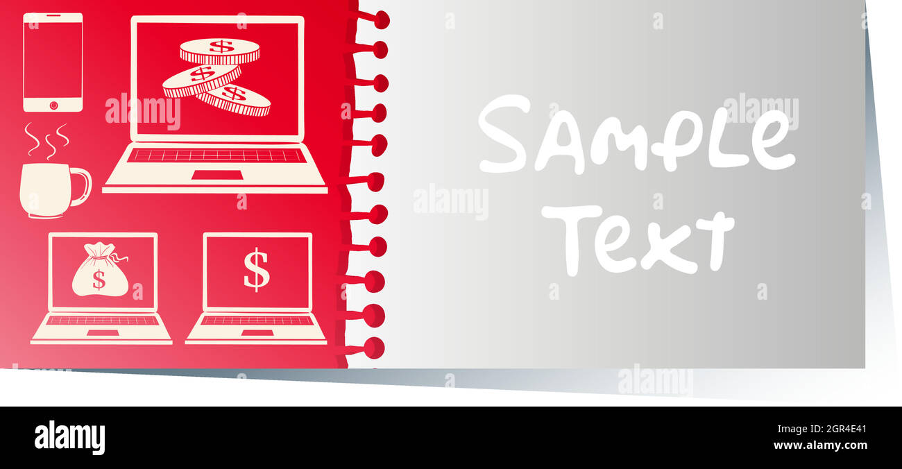 Card template with computers on red background Stock Vector Image & Art ...