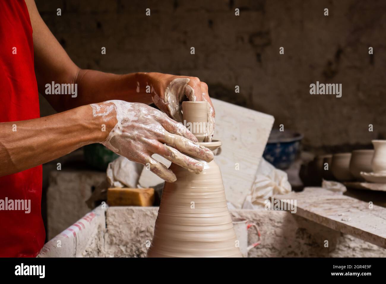 Man Working In Mud Stock Photo - Alamy
