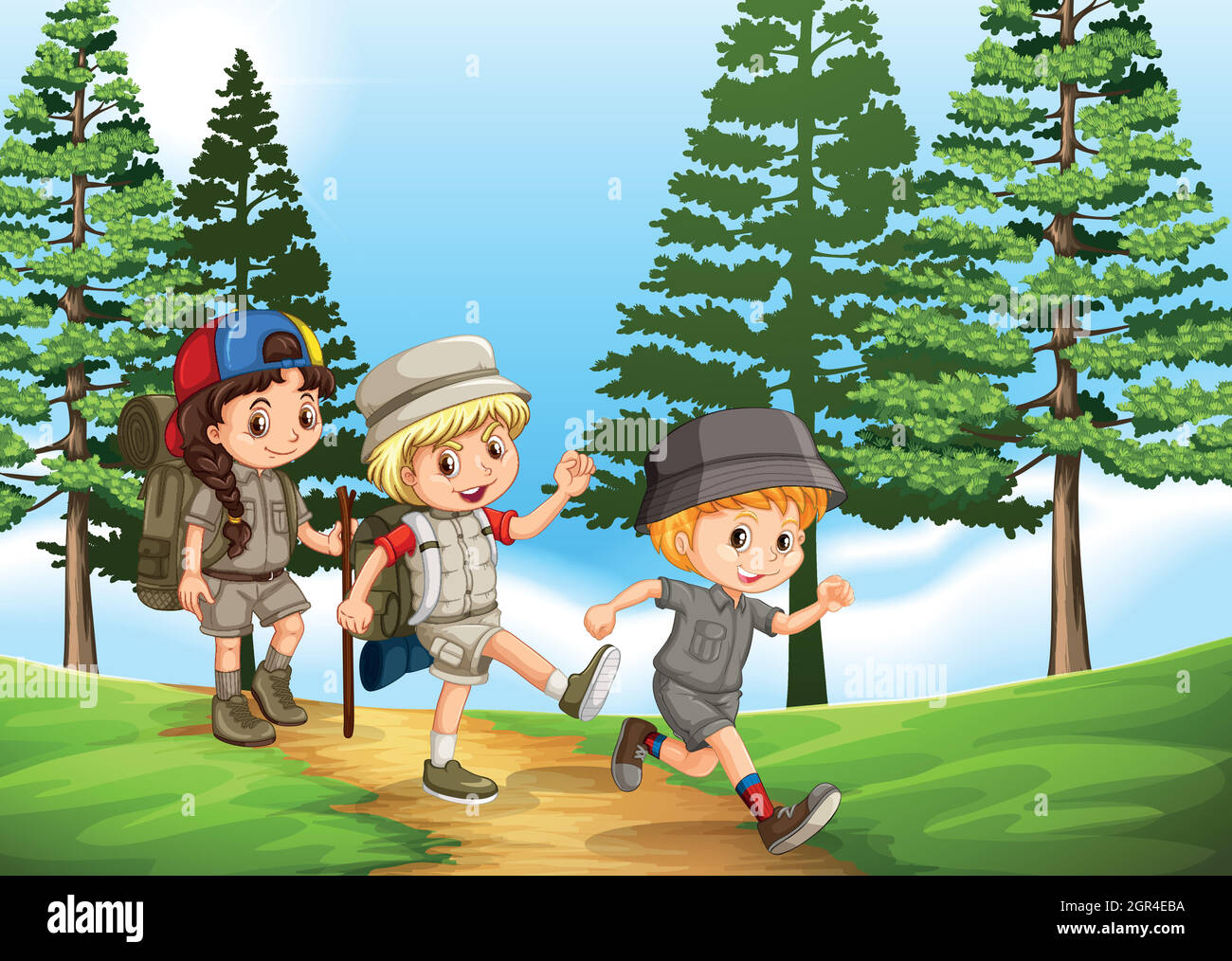 Kid Hiker Clipart