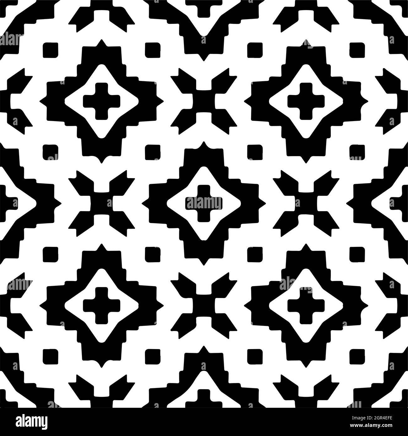 Seamless vector pattern in geometric ornamental style. Black pattern ...