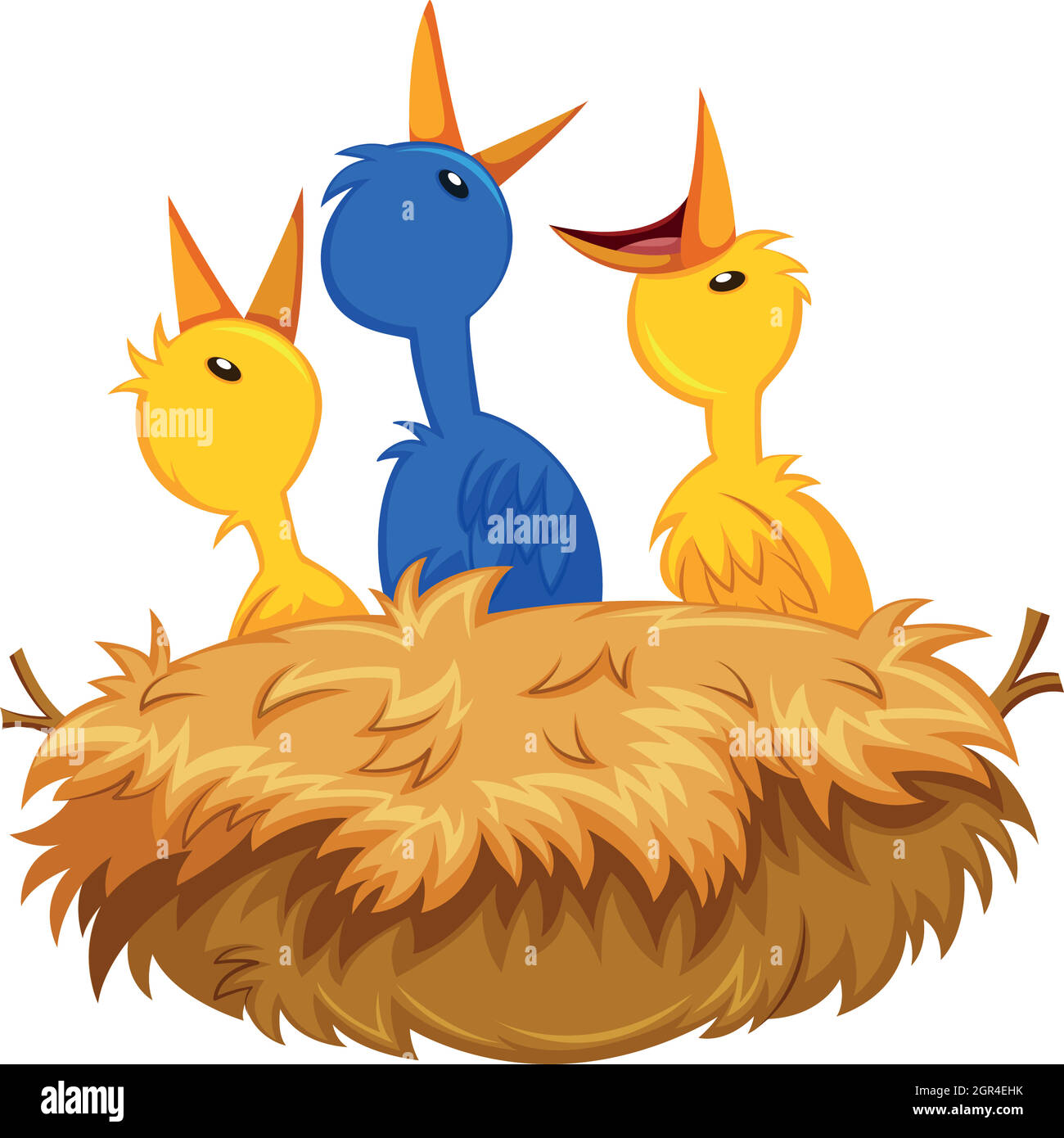 Three little birds in the nest Stock Vector Image & Art - Alamy