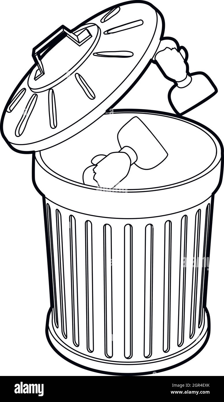 Trash can bin grey Stock Vector Images - Alamy