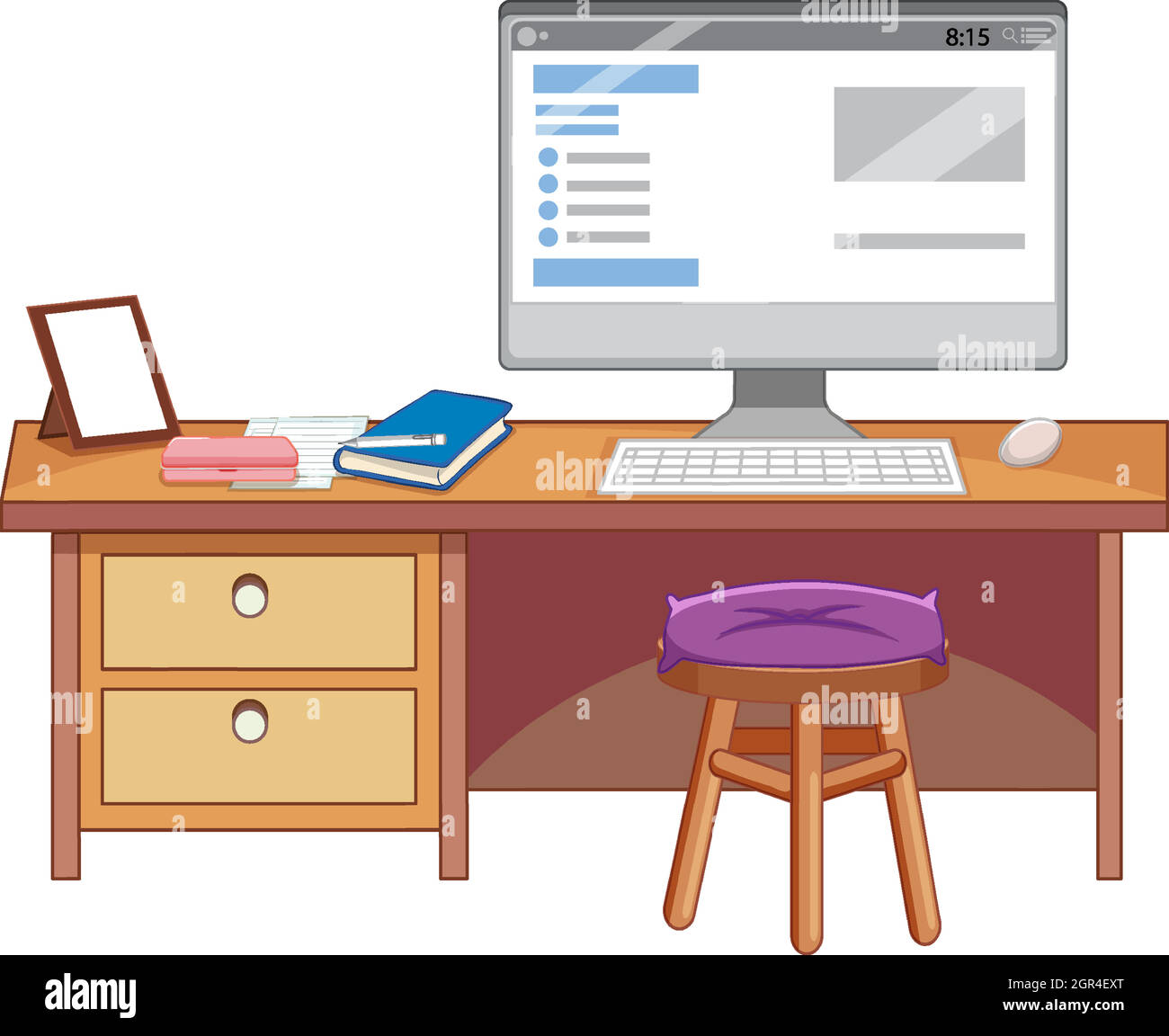 A study table on white background Stock Vector Image & Art - Alamy