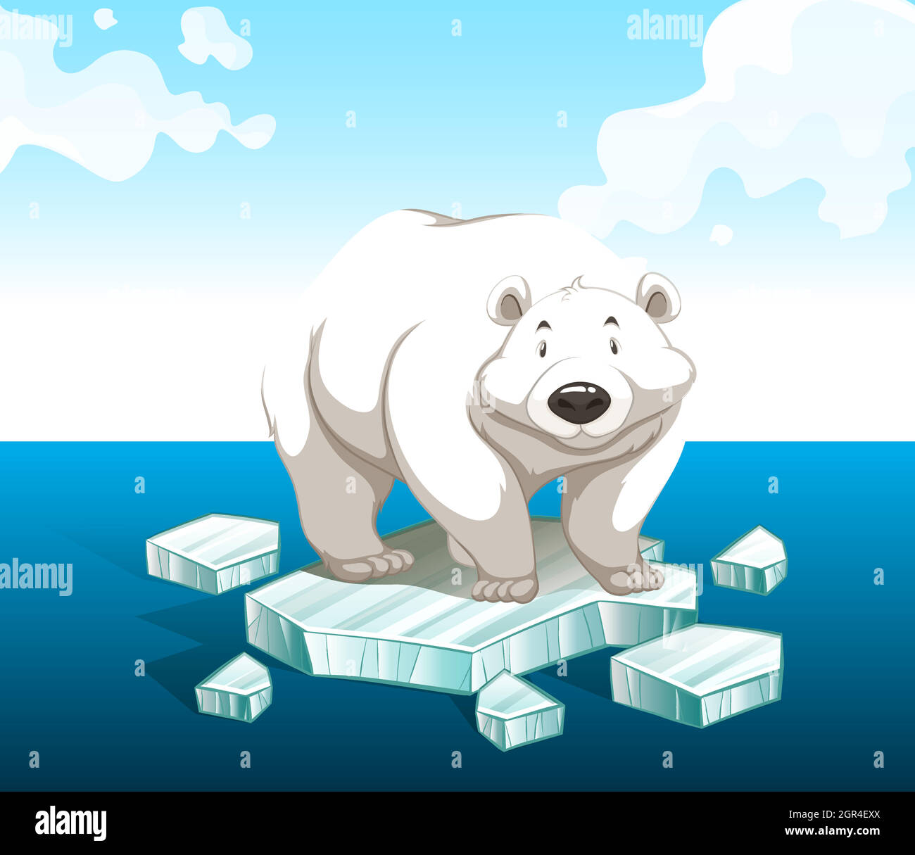 Polar bear standing on iceberg Stock Vector Image & Art - Alamy