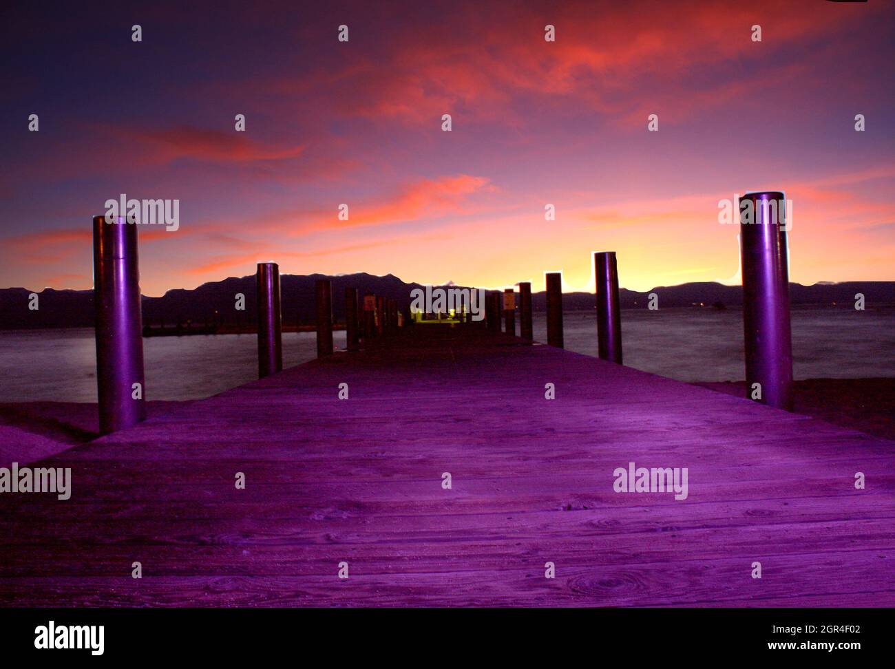 Purple dock on Lake Tahoe Stock Photo - Alamy