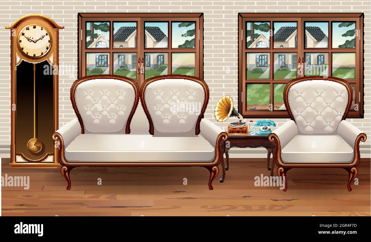 Living room sofa wall Stock Vector Images - Alamy