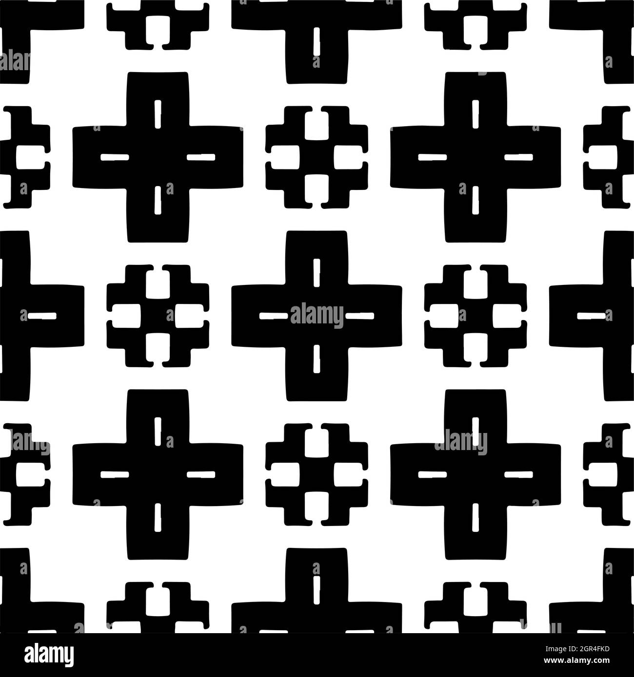 Seamless vector pattern in geometric ornamental style. Black pattern ...