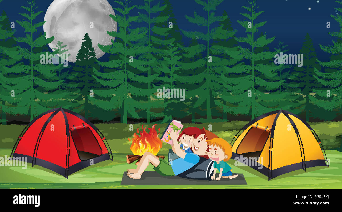 Family in vacation Stock Vector Images - Alamy