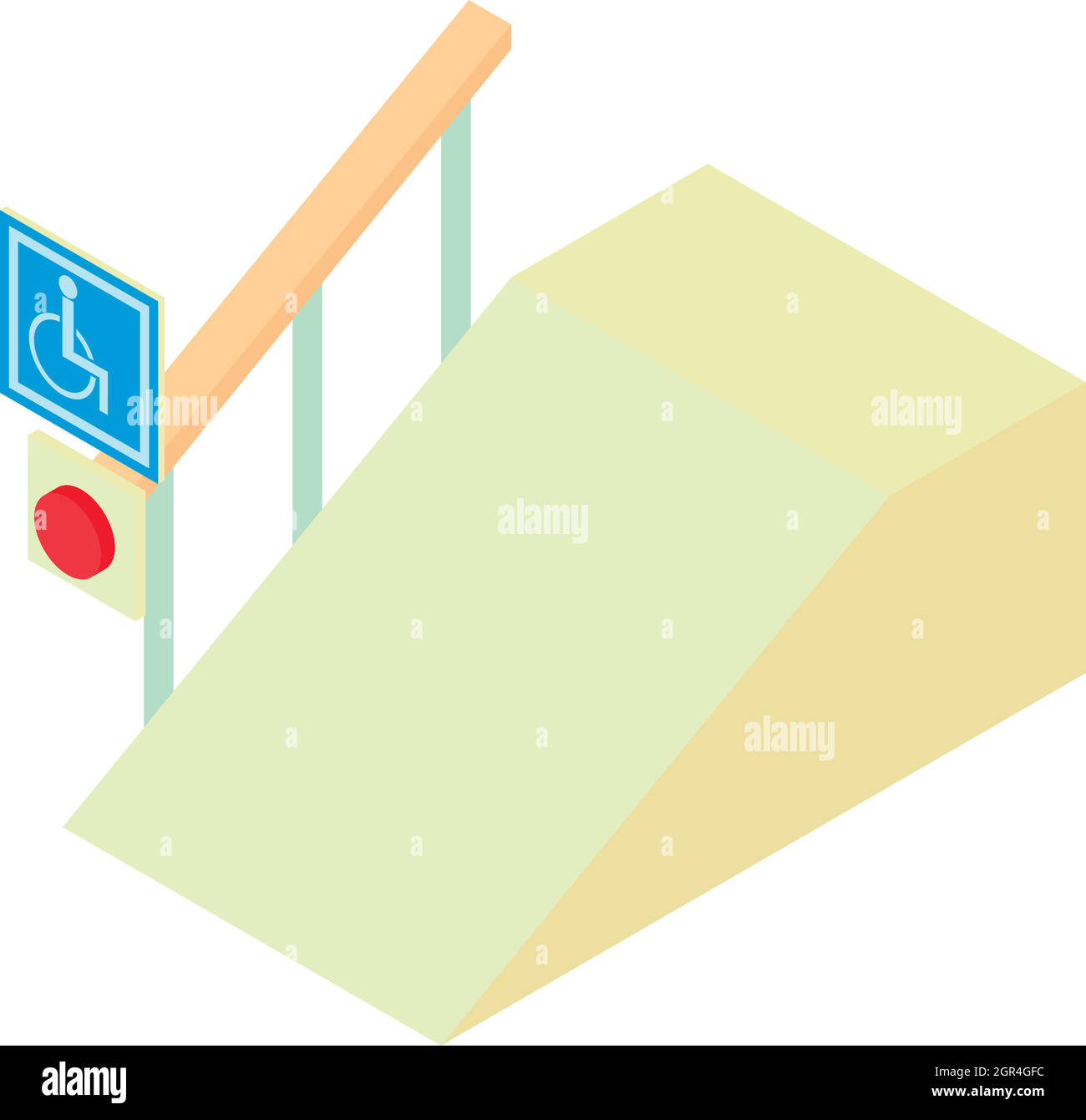 Ramp for the disabled with information sign icon Stock Vector Image ...