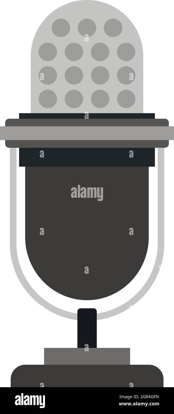 Retro microphone icon, flat style Stock Vector Image & Art - Alamy