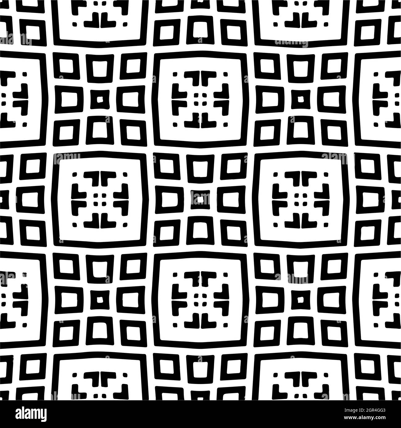 Seamless vector pattern in geometric ornamental style. Black pattern ...