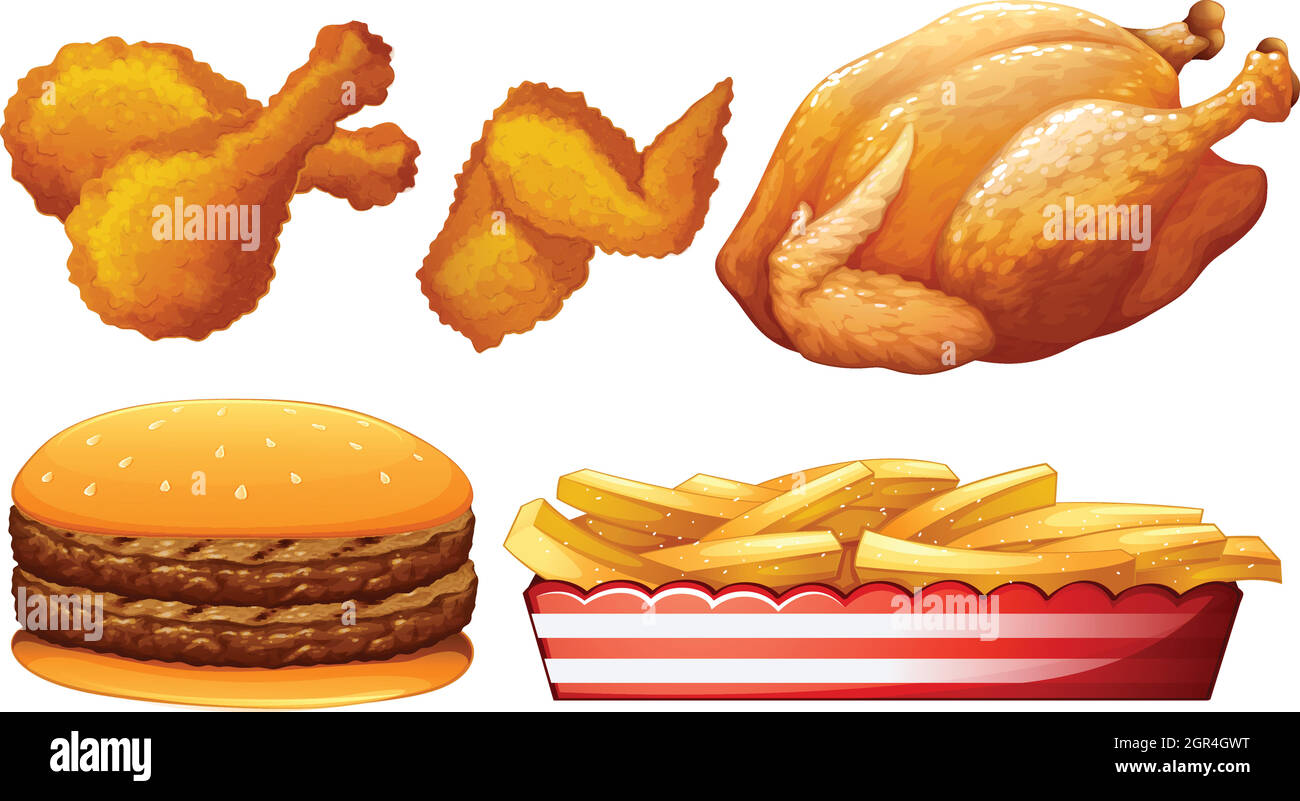 Fast food healthy food Cut Out Stock Images & Pictures - Alamy