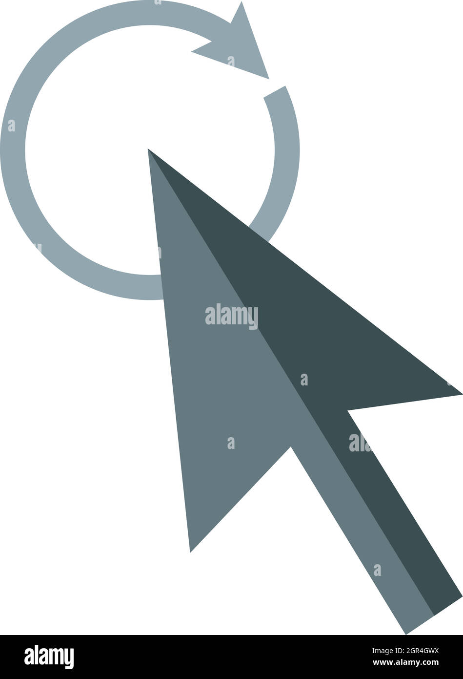 Grey cursor clicks on update icon, flat style Stock Vector Image & Art ...