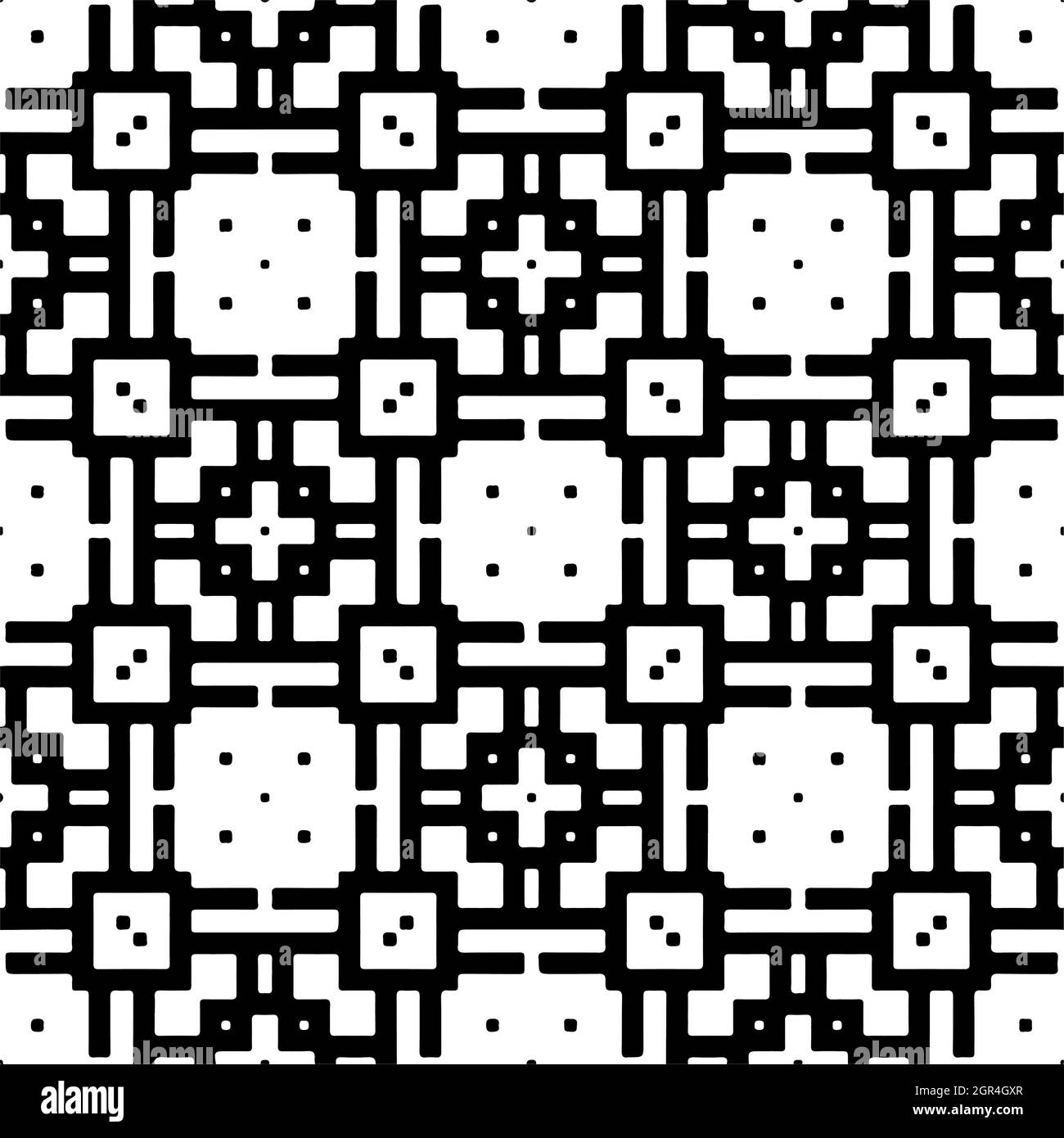 Seamless vector pattern in geometric ornamental style. Black pattern ...