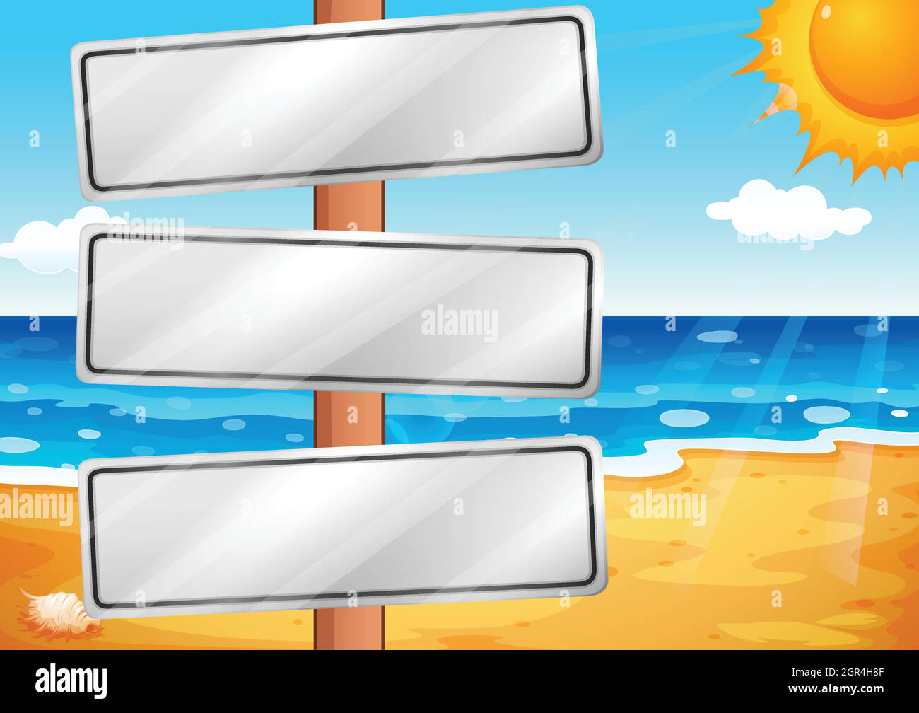 Empty signboards at the beach Stock Vector Image & Art - Alamy