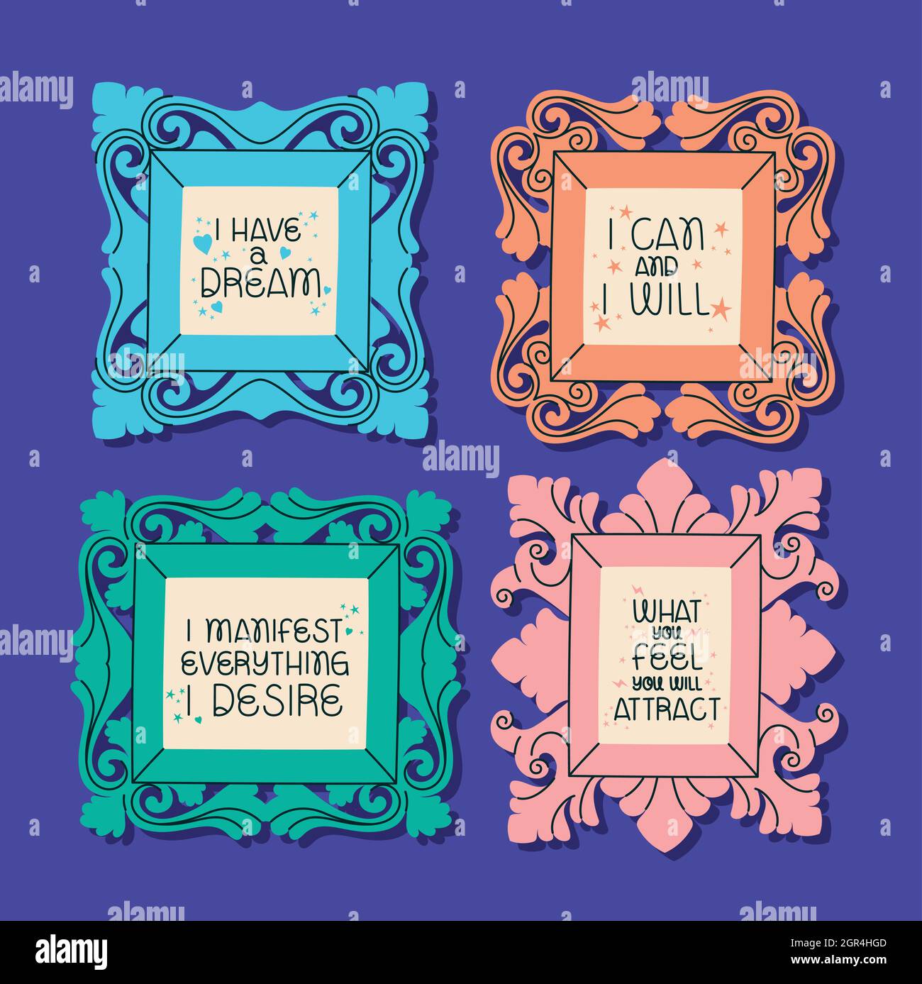 four inspiration affirmation Stock Vector Image & Art - Alamy