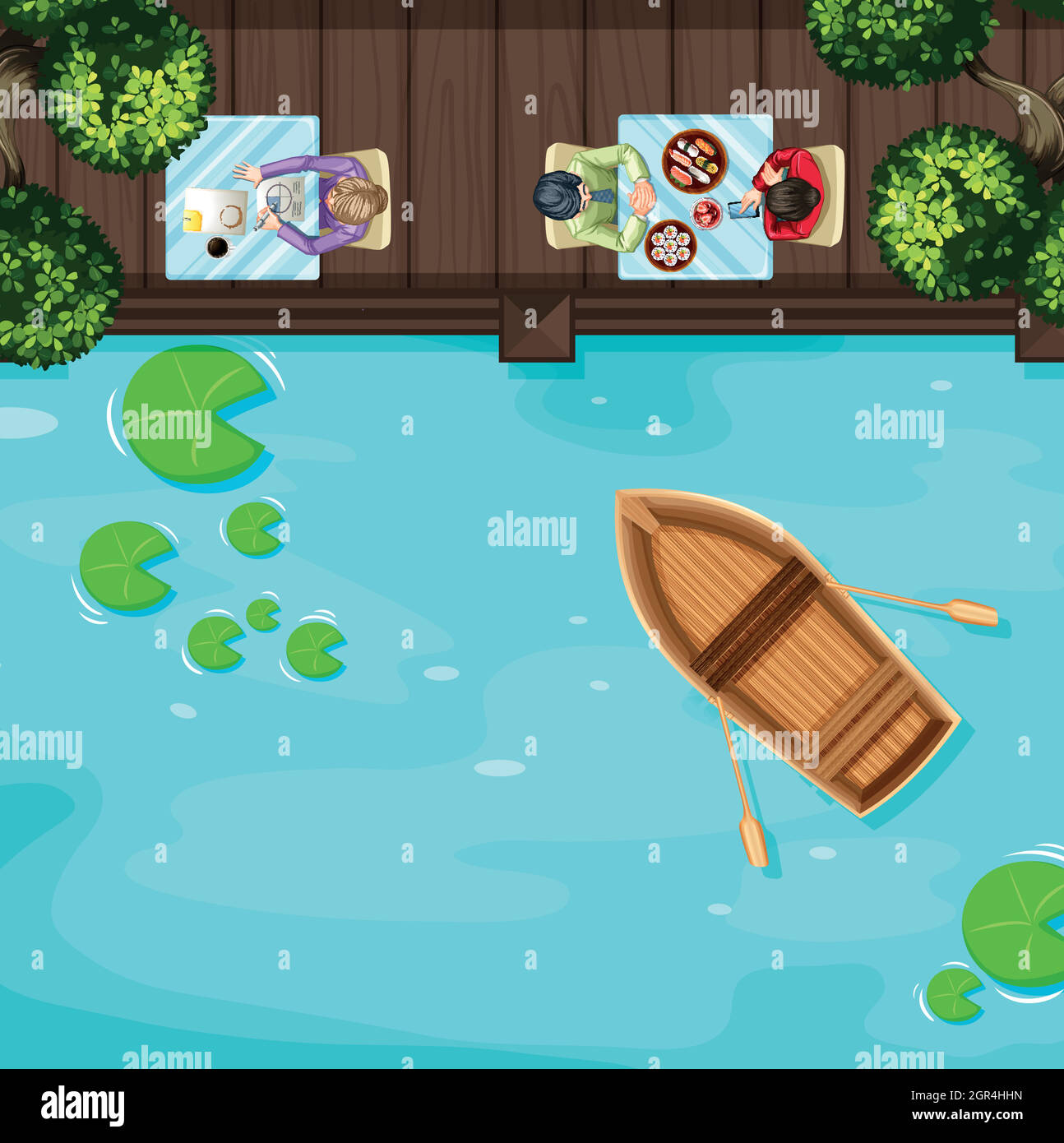 Terrace boat Stock Vector Images - Alamy