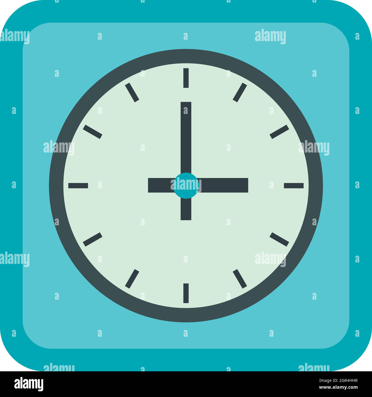 Blue table clock icon, flat style Stock Vector Image & Art - Alamy