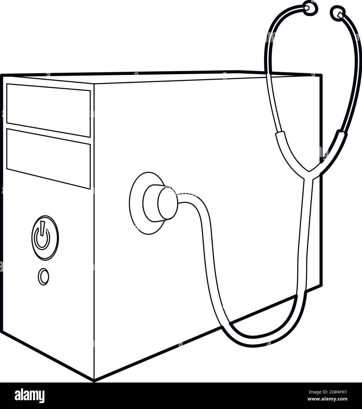 Computer system unit and stethoscope icon Stock Vector Image & Art - Alamy