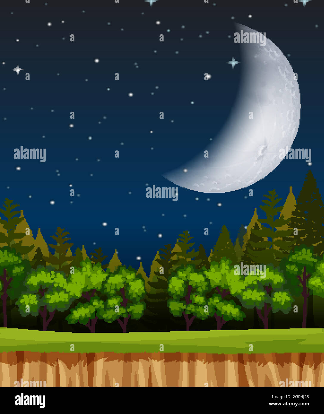 Cartoon Night Background Scene