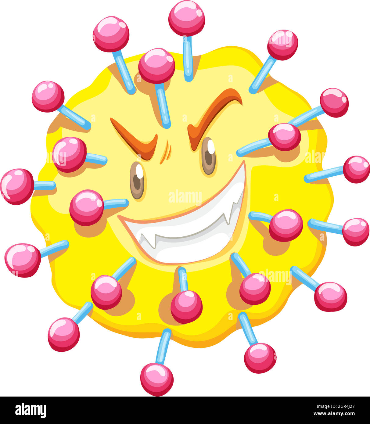 Virus cell with monster face Stock Vector Image & Art - Alamy