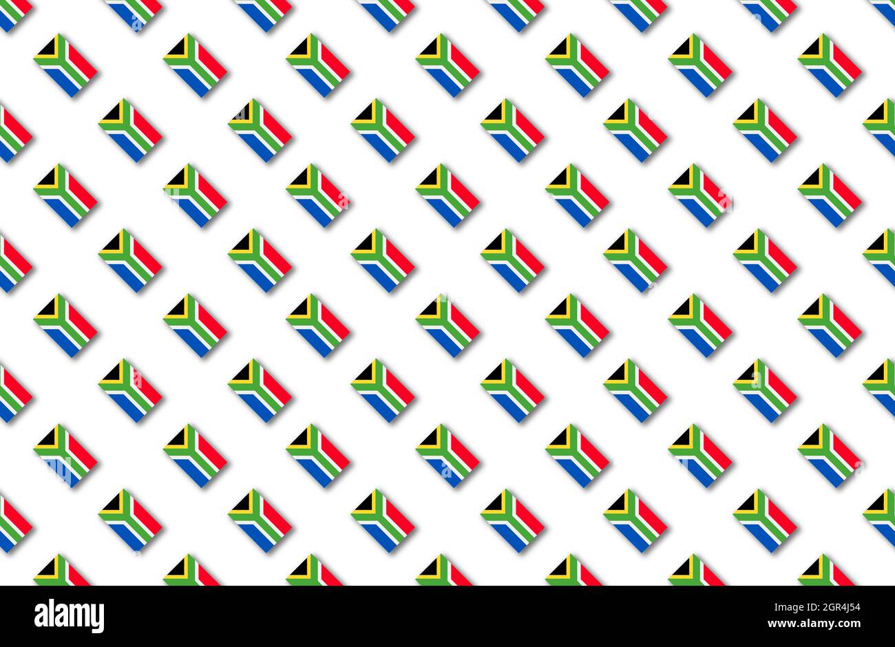 Illustration with South Africa flag seamless patterns - background or ...