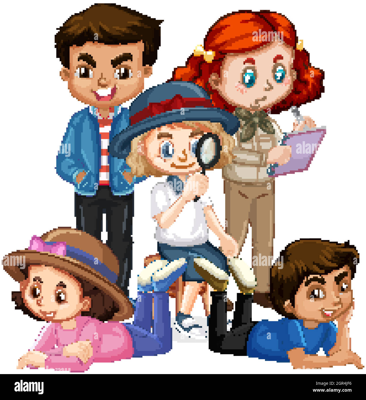 Many kids in different costumes Stock Vector Image & Art - Alamy