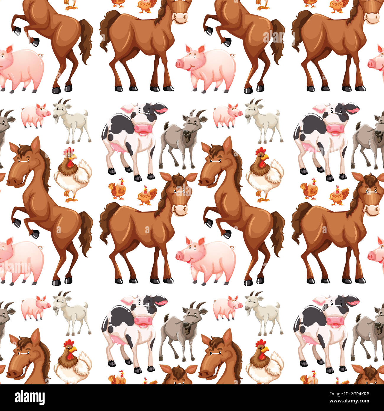 Seamless background with farm animals Stock Vector Image & Art - Alamy