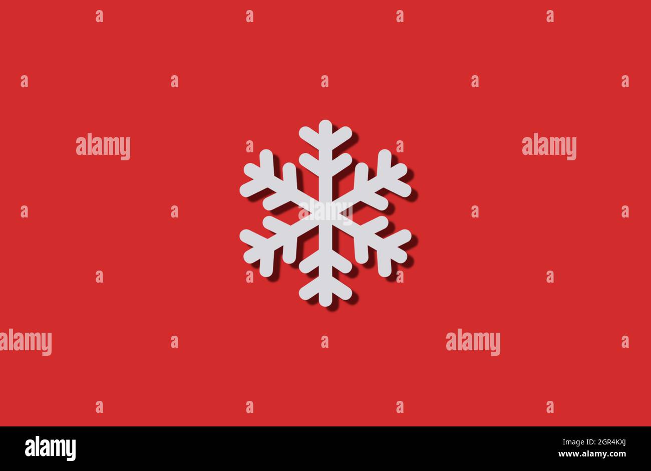 Illustration of a snowflake icon on a red background Stock Photo - Alamy