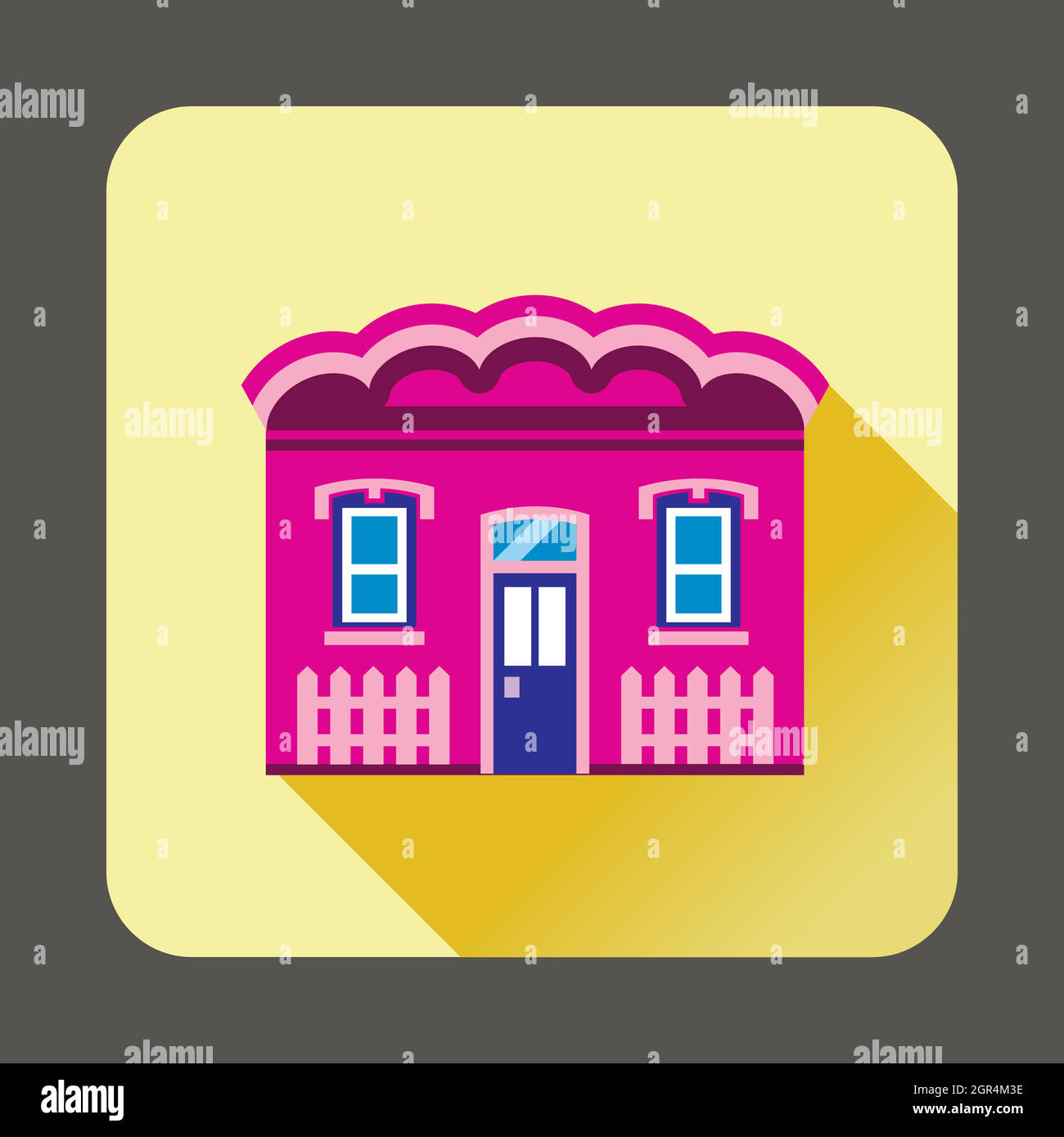 Purple cottage icon, flat style Stock Vector Image & Art - Alamy
