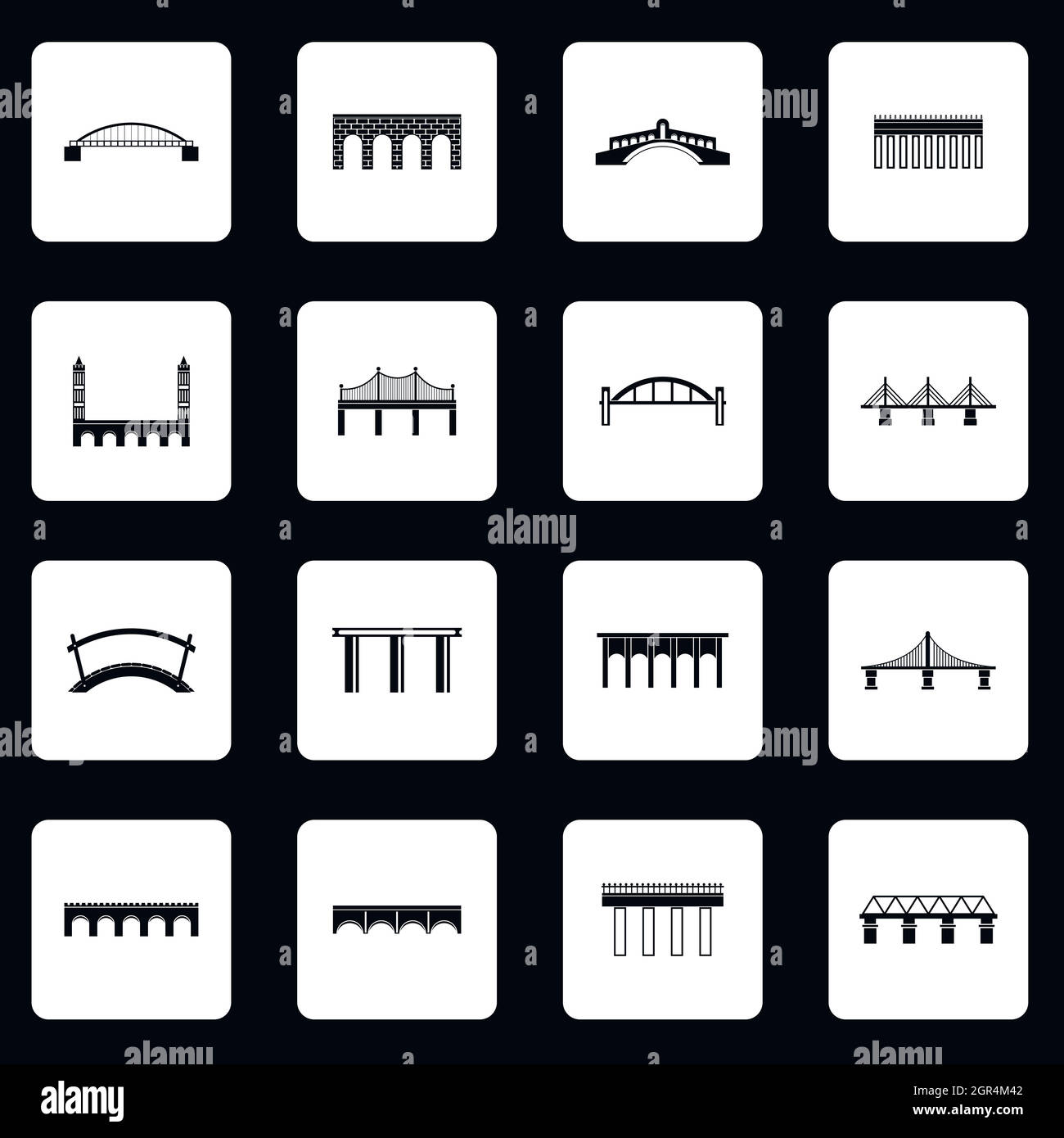 Bridge icons set in simple style Stock Vector Image & Art - Alamy