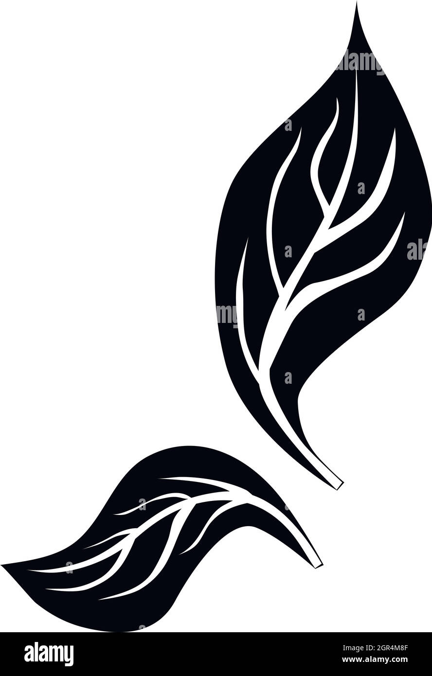 Simple black white leaves Cut Out Stock Images & Pictures - Alamy