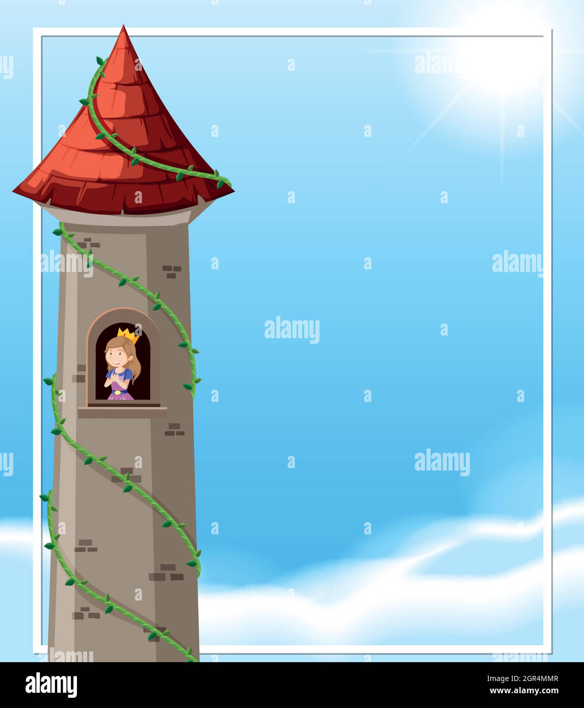 Cute princess illustration in Stock Vector Images - Alamy