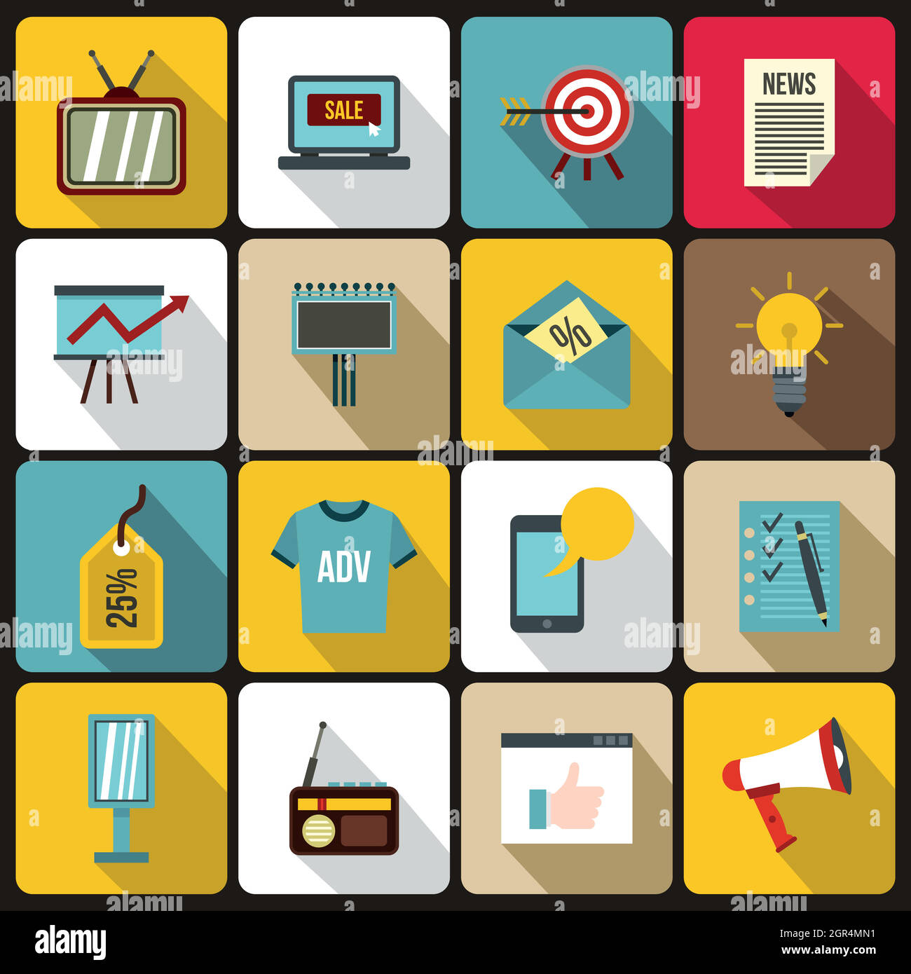 Advertisement icons set, flat style Stock Vector Image & Art - Alamy