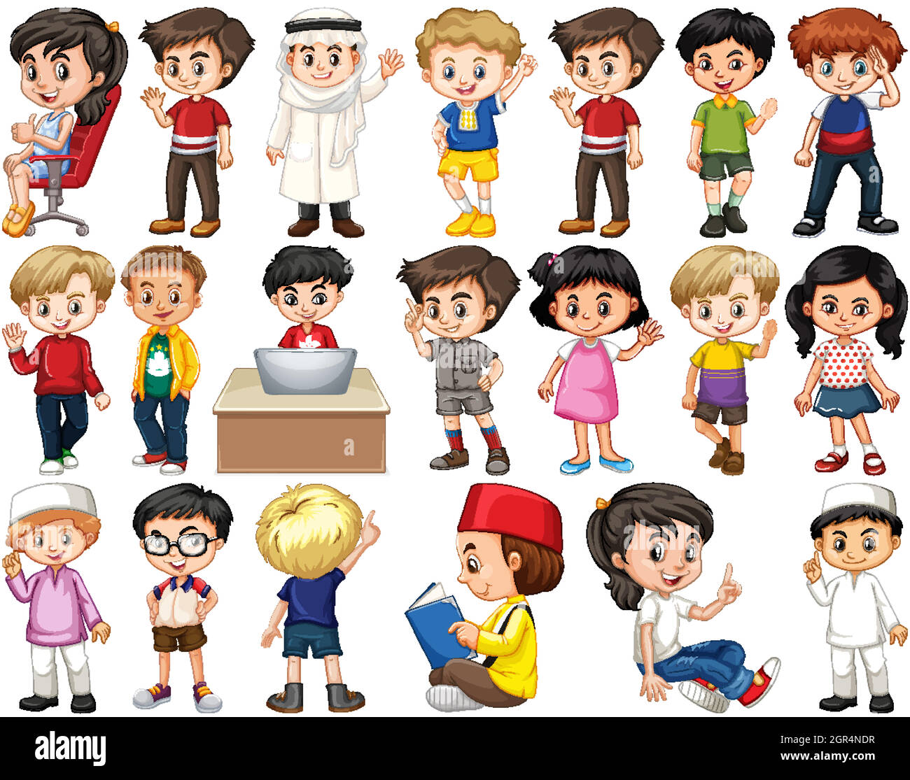 set of isolated children doing different activities Stock Vector Image ...