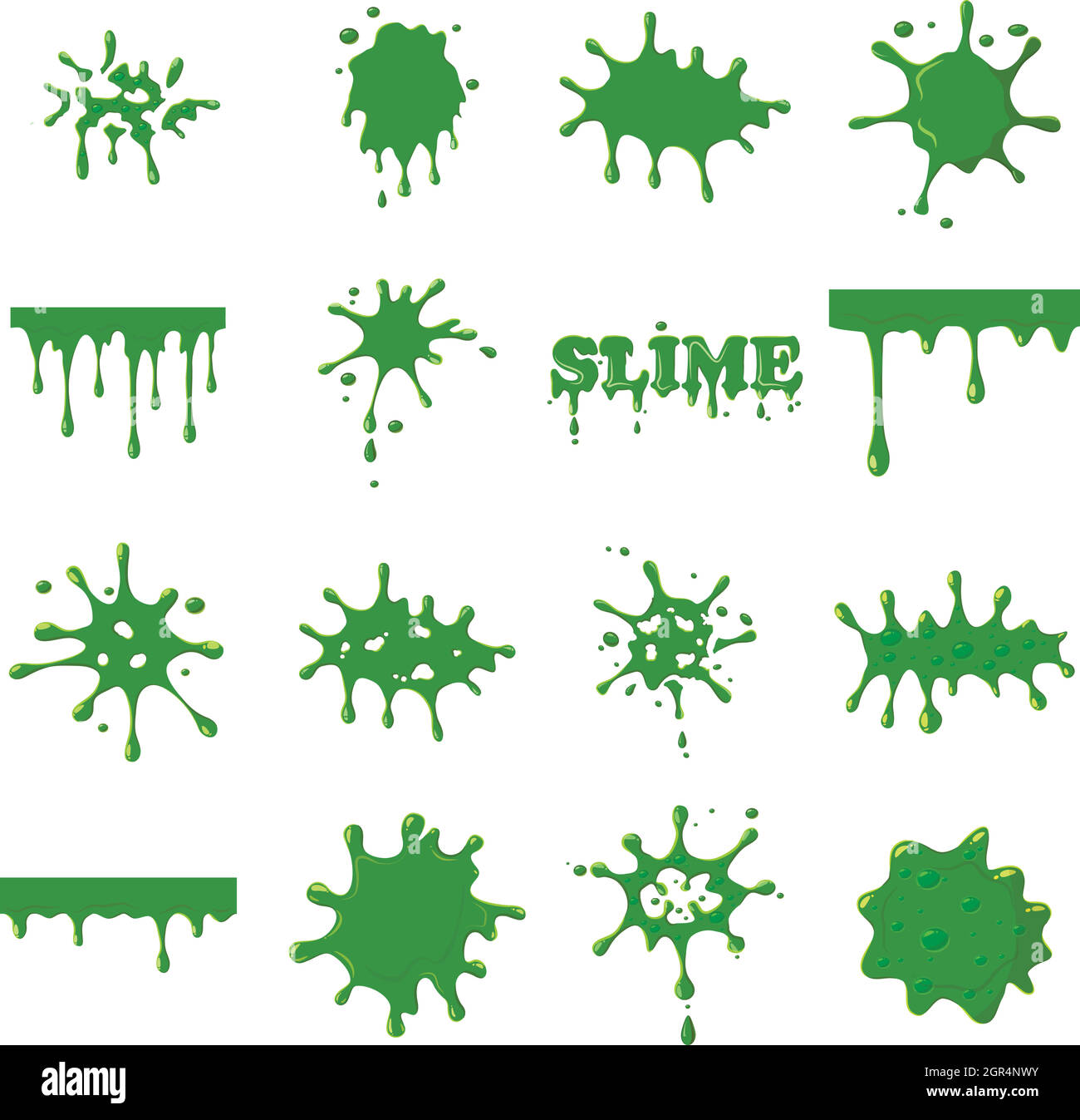 Green slime set collection Stock Vector Image & Art - Alamy